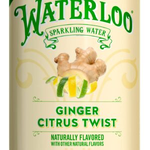 Waterloo Sparkling Water, Ginger Citrus Twist Naturally Flavored, 12 Fl Oz Cans (Pack of 12) – Zero Calories and Zero Sugar or Sweeteners of Any Kind