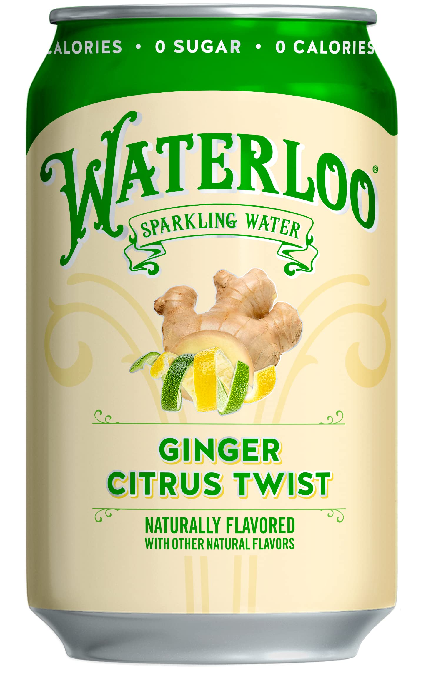 Waterloo Sparkling Water, Ginger Citrus Twist Naturally Flavored, 12 Fl Oz Cans (Pack of 12) – Zero Calories and Zero Sugar or Sweeteners of Any Kind