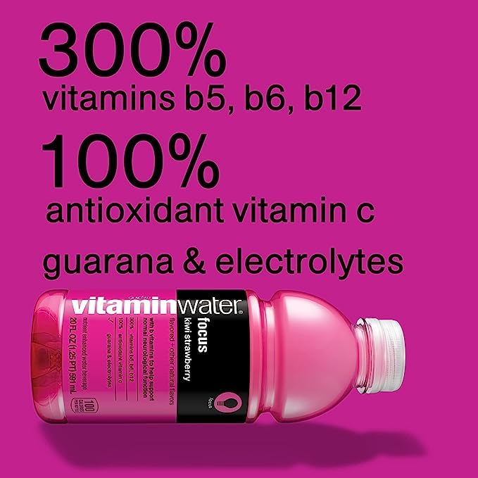 Vitamin Water Variety Pack - 20 oz Water Bottles - Vitaminwater Energy Drink, Flavored Water - Vitamin water XXX, Energy, Refresh, Focus - Sport Drinks Variety Pack - Vitamin Water 12 Pack