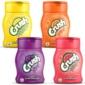 crush, summer variety, liquid water enhancer – new, better taste! (4 bottles, makes 96 flavored water drinks) – sugar free, zero calorie