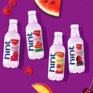 Hint Water Purple Variety Pack (Pack of 12), 16 Ounce Bottles, 3 Bottles Each of: Raspberry, Watermelon, Cherry, and Peach, Zero Calories, Zero Sugar and Zero Sweeteners