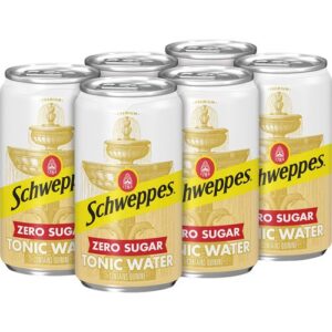 Schweppes Zero Sugar Tonic Water, Mini Cans, 7.5 oz, 24 Cans (Zero Sugar)