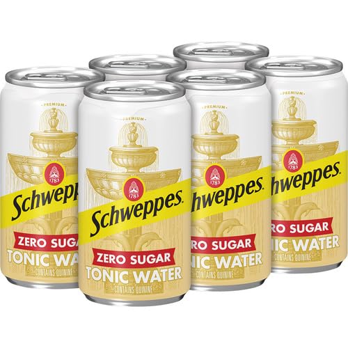 Schweppes Zero Sugar Tonic Water, Mini Cans, 7.5 oz, 24 Cans (Zero Sugar)