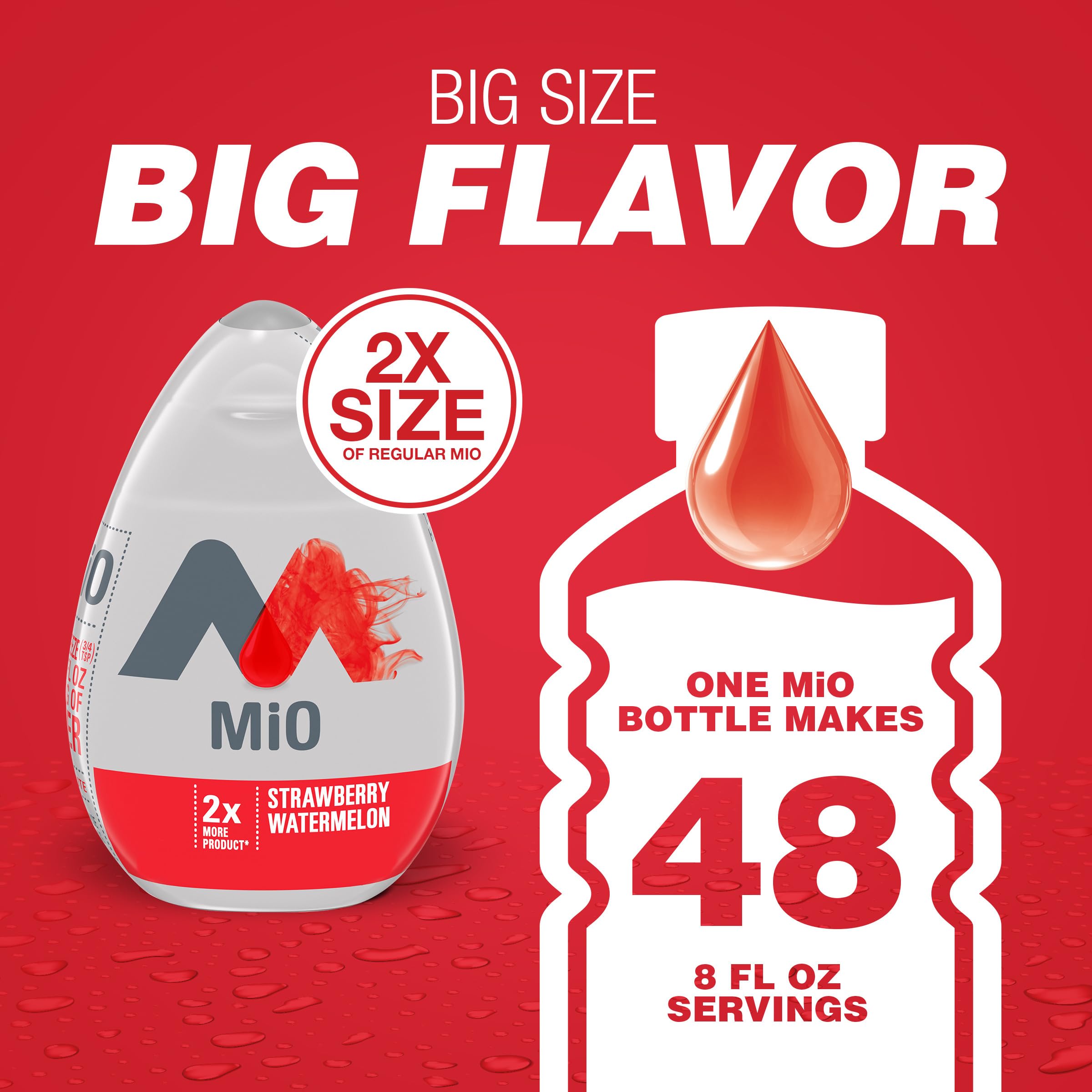 MiO Strawberry Watermelon Liquid Water Enhancer, 2X More, 3.24 Fl Oz Bottle, As Seen on TikTok