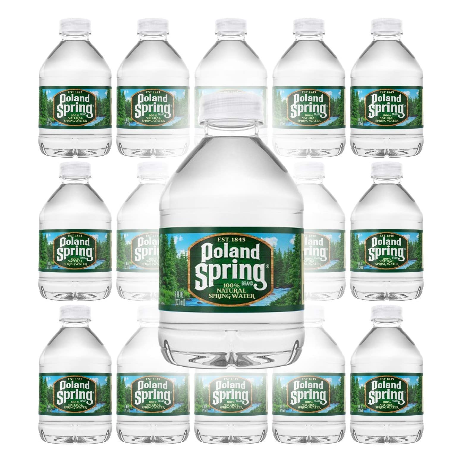 Poland Spring Water Bottles - Poland Spring Small Water Bottles, Mini Water Bottle, Poland Spring 8 oz Bottled Water 16 Pack - Bottled Poland Spring Water - Spring Water Bottles 16 Pack