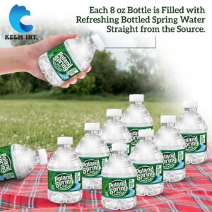 Poland Spring 8 oz Mini Water Bottles - 24 Pack Mini Bottled Spring Water for On-the-Go and Home Office Use - BPA-Free and Recyclable by Kelm Int.