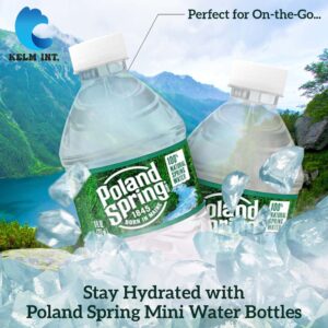 Poland Spring 8 oz Mini Water Bottles - 24 Pack Mini Bottled Spring Water for On-the-Go and Home Office Use - BPA-Free and Recyclable by Kelm Int.