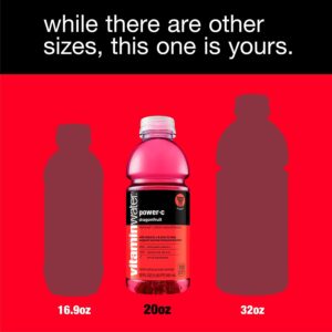 Vitamin Water Energy, Nutrient Enhanced Water Beverage, Electrolyte Enhanced Bottled Water - 20 Fl Oz (Pack of 12) (Power-C Dragonfruit)