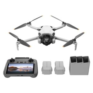 dji mini 4 pro fly more combo plus with dji rc 2, mini drone with 4k hdr video, 3 intelligent flight battery plus for up to 135 mins flight time, smart return to home, drone with camera for beginners