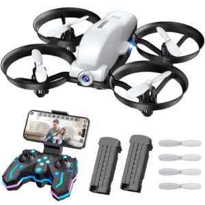 simrex x700 drone with 720 hd camera, wifi fpv live video, 6-axis rc quadcopter, altitude hold & headless mode, optical flow positioning, one key take off/land app control with 360°flip for beginners