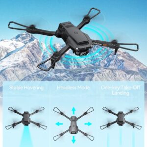 Drone with Camera for Adults 4K - ROVPRO Dual Camera S60 RC Quadcopter with APP Control - Obstacle Avoidance, Waypoint Fly, Altitude Hold, Roll Mode, Headless Mode, 2 Batteries (Black)