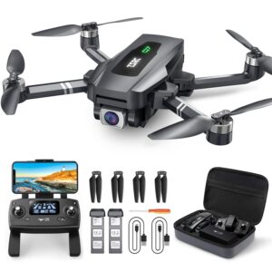 tenssenx gps drone with 4k uhd camera for adults, tsrc q7 foldable fpv rc quadcopter with brushless motor, smart return home, follow me, 60 min flight time, long control range, includes carrying bag