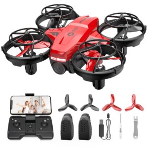 holy stone hs420 mini drone with hd fpv camera for kids adults beginners, pocket rc quadcopter with 2 batteries, toss to launch, gesture selfie, altitude hold, circle fly, high speed rotation