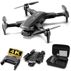 drones with camera for adults 4k - toys gifts for kids, adults, beginner - rc quadcopter wifi fpv live video, foldable, carrying case, adjustable lens, one key take off/land, brushless motor