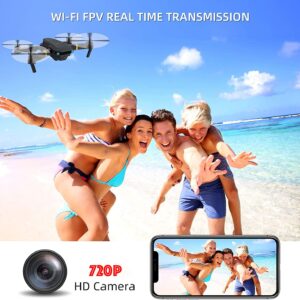 Falcon X 4K Drone with Camera for Adults - Upgraded HD WiFi FPV Live Video - QuadAir Skyline X Quadcopter Foldable, Beginners, Gesture Photo, Altitude Hold, Includes Case and 2 Batteries