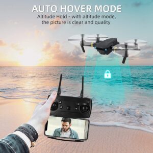 Falcon X 4K Drone with Camera for Adults - Upgraded HD WiFi FPV Live Video - QuadAir Skyline X Quadcopter Foldable, Beginners, Gesture Photo, Altitude Hold, Includes Case and 2 Batteries