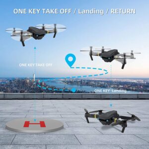 Falcon X 4K Drone with Camera for Adults - Upgraded HD WiFi FPV Live Video - QuadAir Skyline X Quadcopter Foldable, Beginners, Gesture Photo, Altitude Hold, Includes Case and 2 Batteries