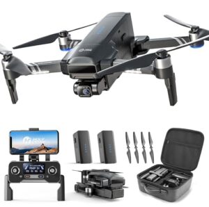 holy stone hs600 2-axis gimbal drones with 4k eis camera for adults, integrated remote id, 2 batteries 56-min flight time, 10000 ft range transmission, gps drone with brushless motors, 4k/30fps