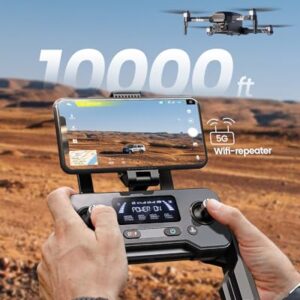 Holy Stone HS600 2-Axis Gimbal Drones with 4K EIS Camera for Adults, Integrated Remote ID, 2 Batteries 56-Min Flight Time, 10000 FT Range Transmission, GPS Drone with Brushless Motors, 4K/30FPS