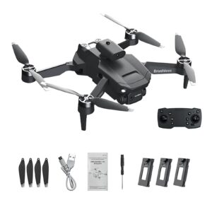 airoka aerial drone, brushless drone, front 8k hd camera, one-touch take-off and landing, 360° flip, four-sided obstacle avoidance, with three batteries, suitable for adults and beginners, preferred gift for boys and girls (black)