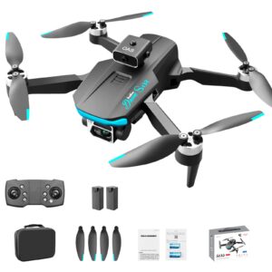 ysh132 drone with camera for adults 4k 1080p hd foldable dron rc drones toys gps auto return one touch take-off and landing adjustable lens (with carrying case) (black)