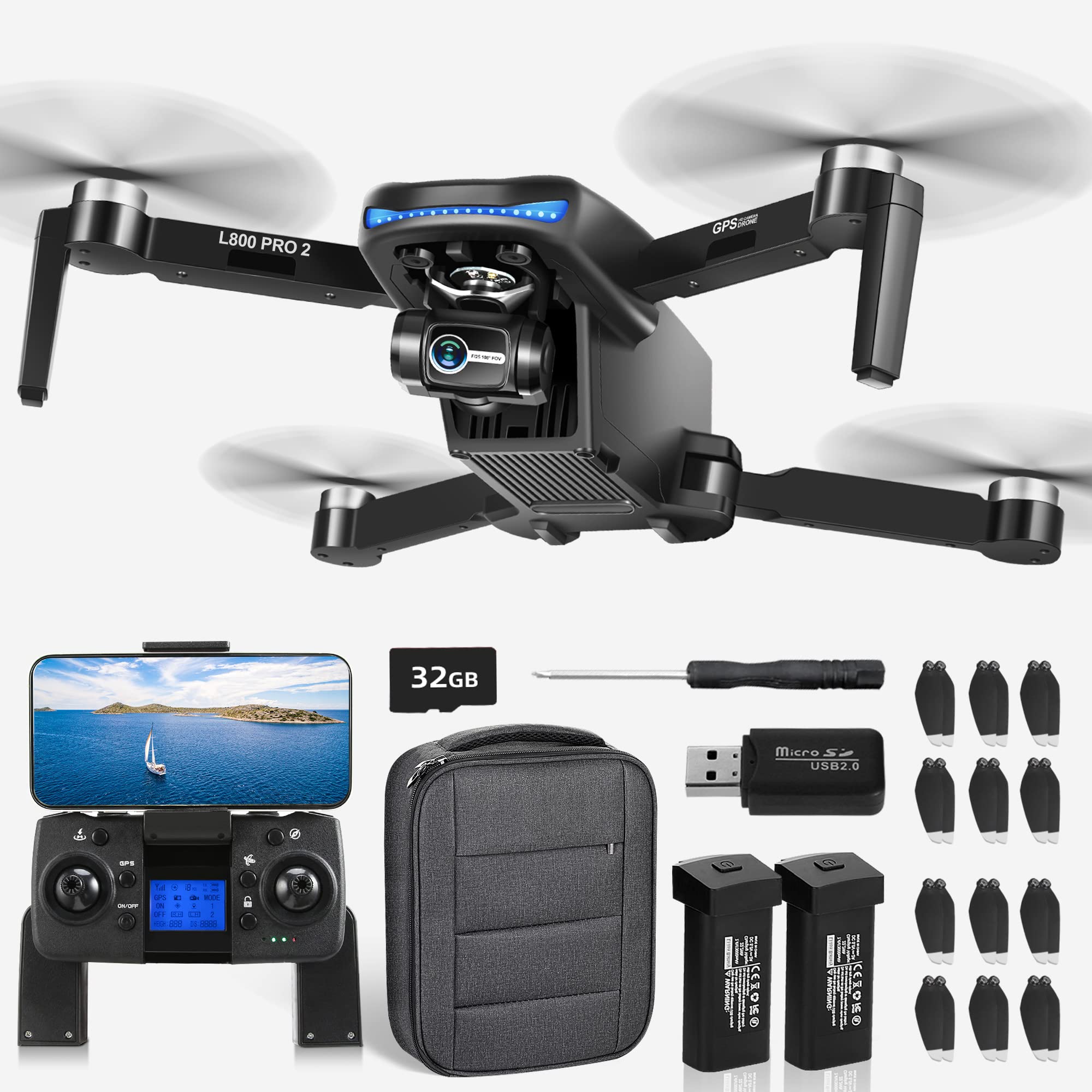 HHD Drones with Camera for Adults 4K: 3-Axis Gimbal Stability, Advanced GPS/GLONASS Dual Mode, Intelligent Follow, Gesture Control, Two Batteries for 50+ Minutes Flight Time