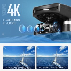 HHD Drones with Camera for Adults 4K: 3-Axis Gimbal Stability, Advanced GPS/GLONASS Dual Mode, Intelligent Follow, Gesture Control, Two Batteries for 50+ Minutes Flight Time