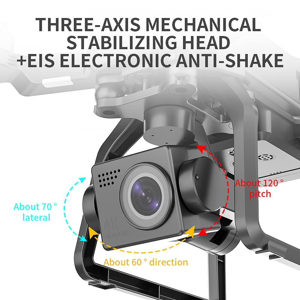 SJRC F7 PRO GPS Drone 4K Dual HD Camera 3-Axis Gimbal Professional Aerial Photography 3KM Brushless Quadcopter VS F11 4K Pro (Two Batteries)