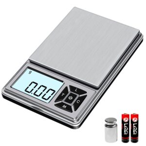 gram pres digital pocket gram scale 300g x 0.01g accuracy， micro mini high precision scale digital weight grams and oz for jewelry, diamond，arrows, powders, herbs and food,with 50g cal weights