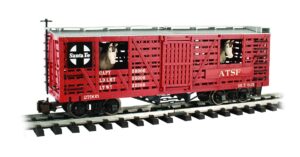 bachmann trains - animated stock car santa fe w/horses - large g scale