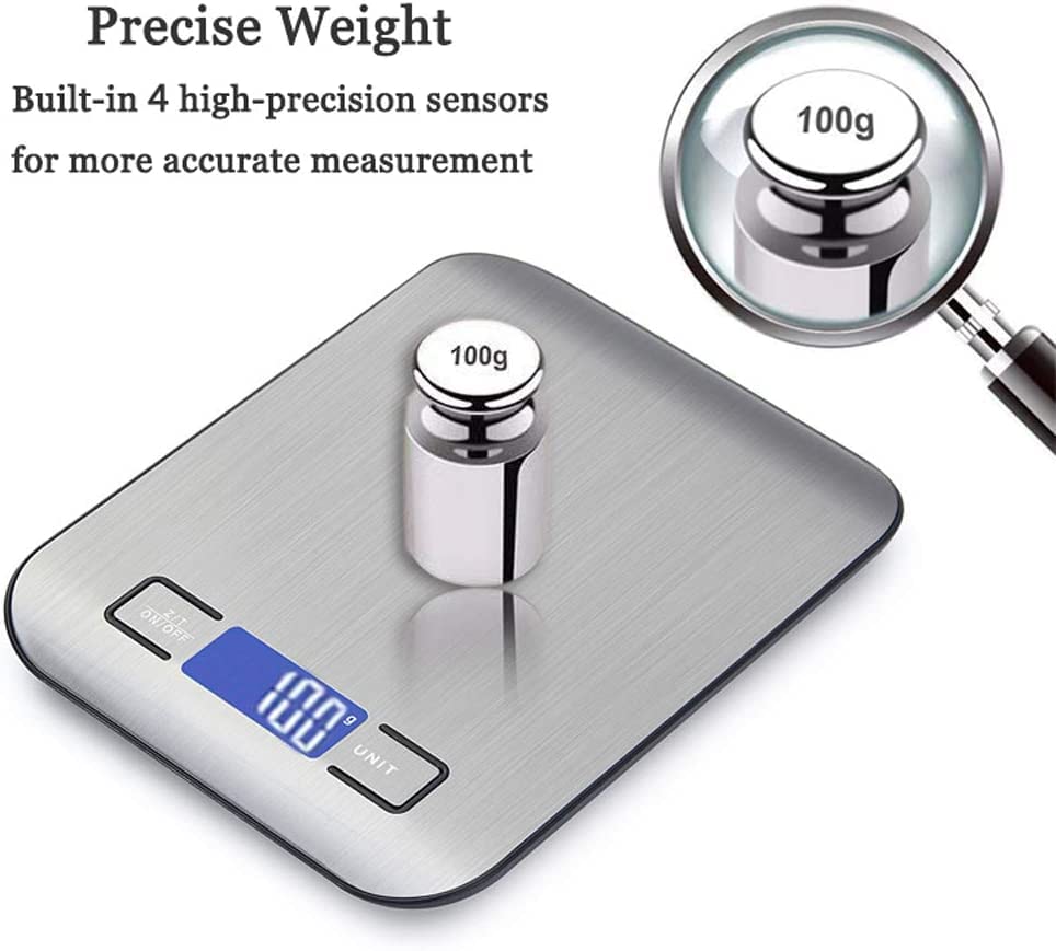 Introducing The SILSILA Digital Kitchen Scale! Precisely Measure Weight in Grams, Ounces, and pounds. with a max Capacity of 22lb and Graduation of 1g/0.05oz, It's Perfect for Cooking.