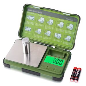 fuzion digital pocket scale 200g/0.01g, gram scale with tare, powder herb scale with 50g cal weight, mini jewelry scale for arrows, herb, travel, small projects