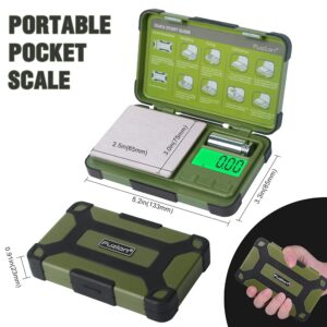 Fuzion Digital Pocket Scale 200g/0.01g, Gram Scale with Tare, Powder Herb Scale with 50g Cal Weight, Mini Jewelry Scale for Arrows, Herb, Travel, Small Projects