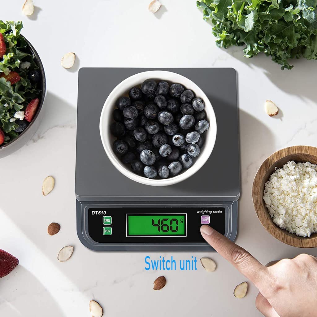 30kg/1g Digital Kitchen Weighing Scales LCD Display Electronic Food Scale 6 Kinds Units g, kg, lb, oz, It,ct with Count Peeling Function for Home Cooking Baking Fruit Multifunctional Scales (Color :