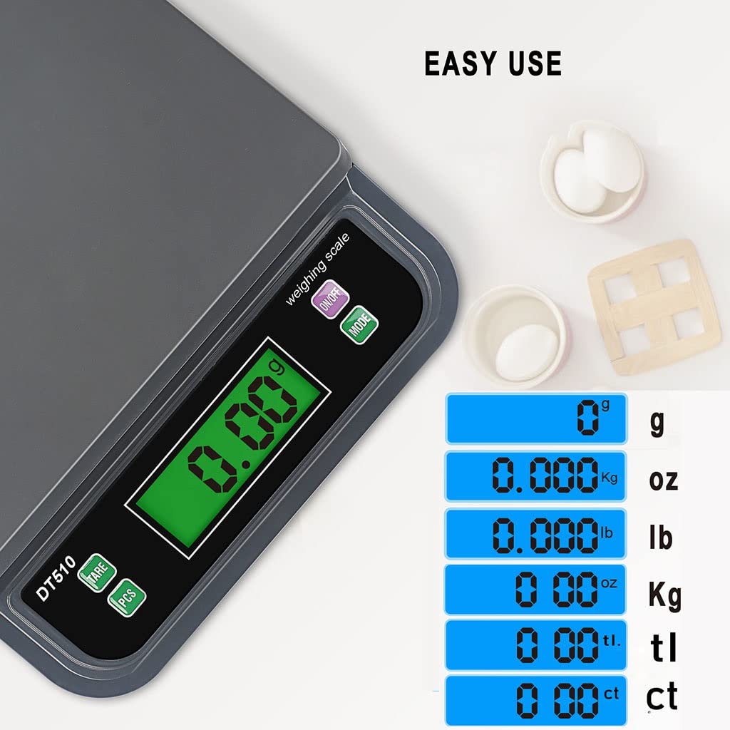 30kg/1g Digital Kitchen Weighing Scales LCD Display Electronic Food Scale 6 Kinds Units g, kg, lb, oz, It,ct with Count Peeling Function for Home Cooking Baking Fruit Multifunctional Scales (Color :