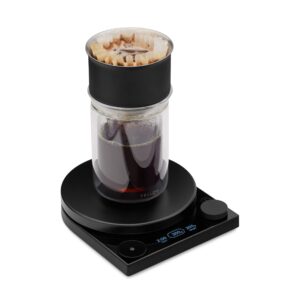 Fellow Tally Pro Studio Digital Coffee Scale - Precision Scale with Glass Top - Digital Kitchen Scale for Coffee & Small Goods up to 5 lbs - Measures in g, oz, lbs, & mm - Matte Black