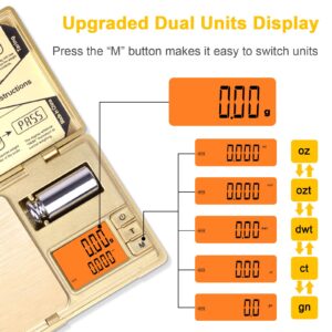 Fuzion CASH-200 Gram Scale Digital Pocket Scale, 0.01g Digital Grams Scale, Jewelry Scale, Small Food Scale Gold Gram Scale with Upgraded Display, Multi-Accessories