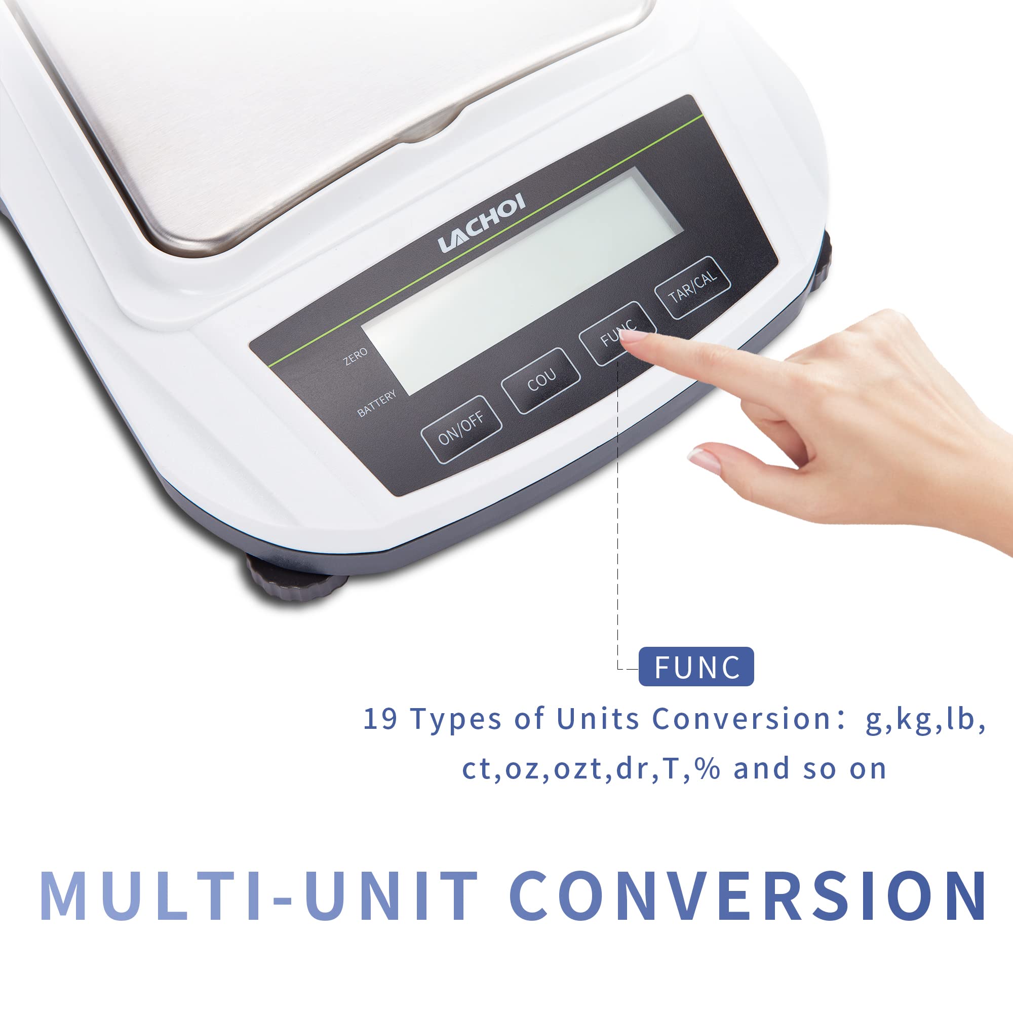 LACHOI Lab Scale 2000g×0.01g Precision Scale 0.01g Accuracy Laboratory Analytical Balance Digital Scale Jewelry Gram Pharmacy Scale,LCD Display(No Test Weight)