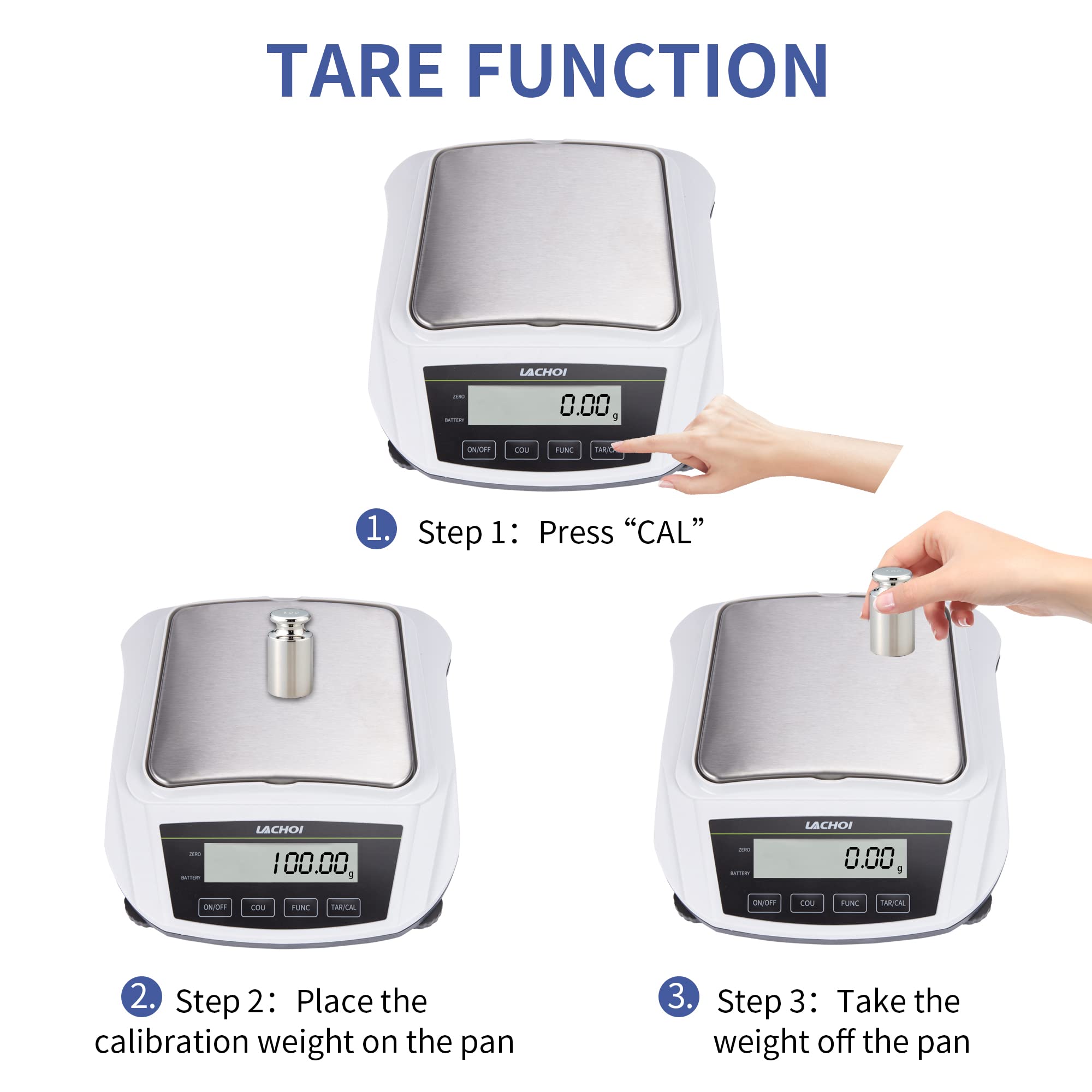 LACHOI Lab Scale 2000g×0.01g Precision Scale 0.01g Accuracy Laboratory Analytical Balance Digital Scale Jewelry Gram Pharmacy Scale,LCD Display(No Test Weight)