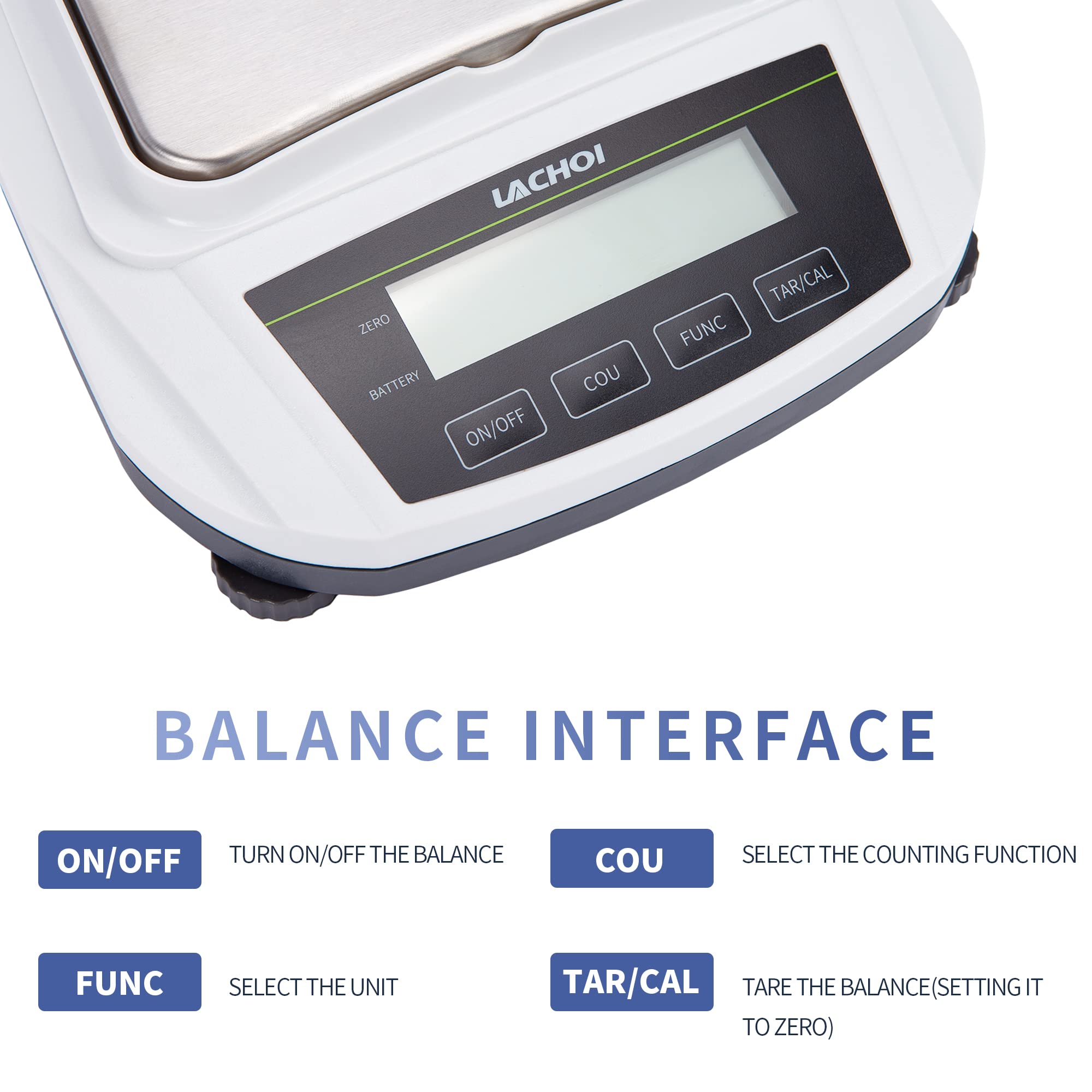 LACHOI Lab Scale 2000g×0.01g Precision Scale 0.01g Accuracy Laboratory Analytical Balance Digital Scale Jewelry Gram Pharmacy Scale,LCD Display(No Test Weight)