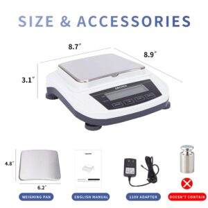 LACHOI Lab Scale 2000g×0.01g Precision Scale 0.01g Accuracy Laboratory Analytical Balance Digital Scale Jewelry Gram Pharmacy Scale,LCD Display(No Test Weight)