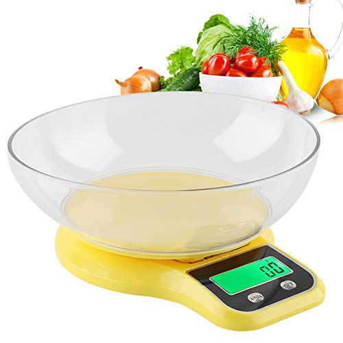 Food Scale with Bowl B21LW,Digital Food Scale with LCD Display Food Scale Kitchen Food Scale Digital Cooking Multifunction Weight Scale with Bowl (Yellow)