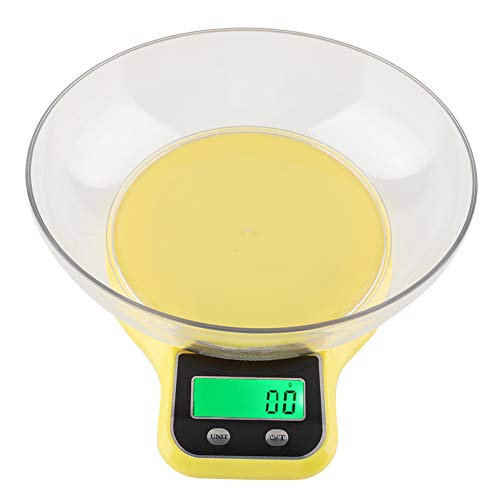 Food Scale with Bowl B21LW,Digital Food Scale with LCD Display Food Scale Kitchen Food Scale Digital Cooking Multifunction Weight Scale with Bowl (Yellow)