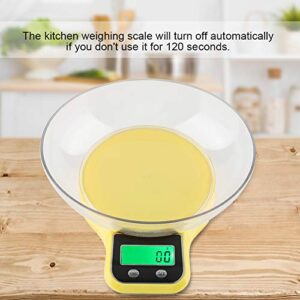 Food Scale with Bowl B21LW,Digital Food Scale with LCD Display Food Scale Kitchen Food Scale Digital Cooking Multifunction Weight Scale with Bowl (Yellow)