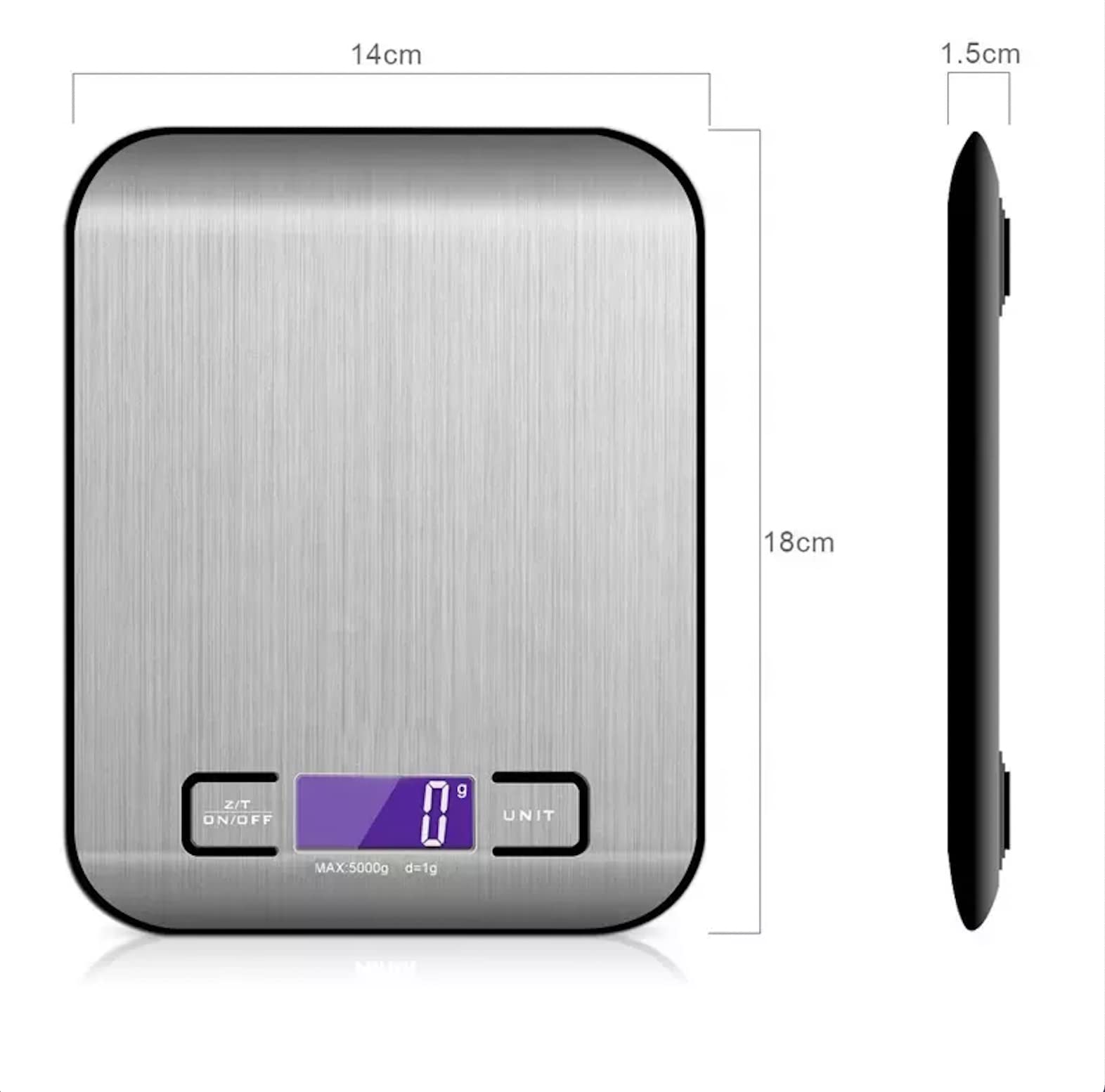 EkoRoc Digital Kitchen Scale, Premium Stainless Steel Food Scales Weight Grams and Oz for Baking and Cooking,11lb/5kg with 0.1oz/1g Precision