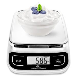 easy@home digital kitchen scale food scale with high precision to 0.04oz and 11 lbs capacity, digital multifunction measuring scale, eks-202