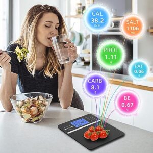 Food Scale with Nutritional Calculator Up to 999 Food & Digital Calorie Food Scale Weight Grams and Oz Smart Calorie Counter Scale for Kitchen, Diet & Weight Loss