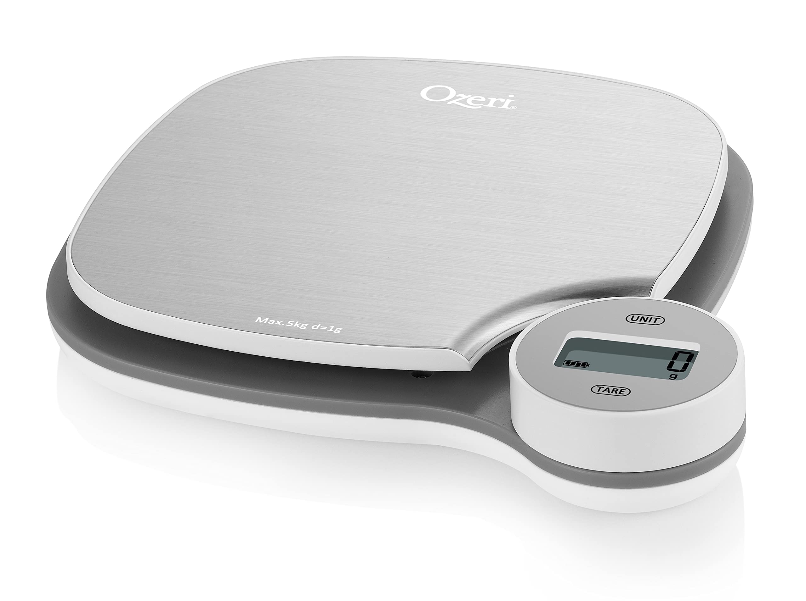 Ozeri Battery-Free Kitchen Scale, Kinetic Charging Technology, Stainless Steel