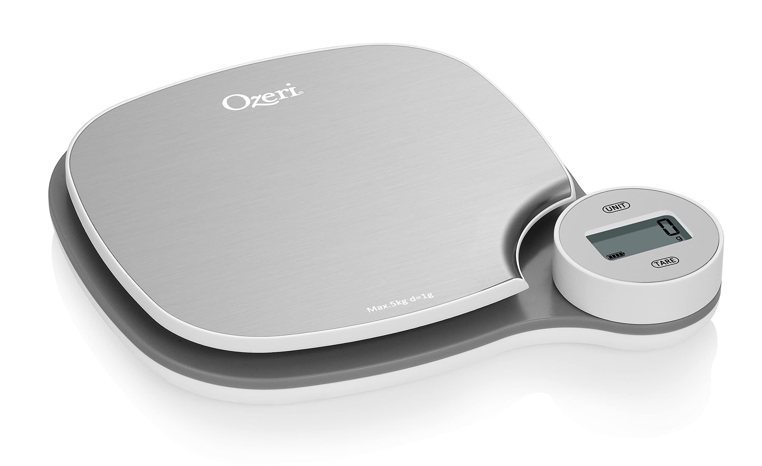 Ozeri Battery-Free Kitchen Scale, Kinetic Charging Technology, Stainless Steel