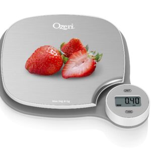 Ozeri Battery-Free Kitchen Scale, Kinetic Charging Technology, Stainless Steel